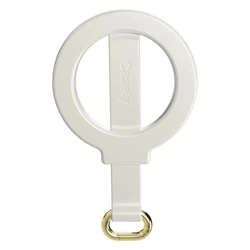 White Magnetic Phone Grip with Key Ring | Casely