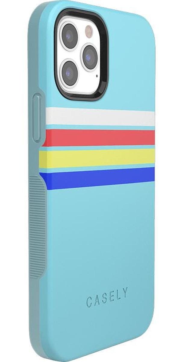Teal Rainbow Stripes Color Block Case | Casely